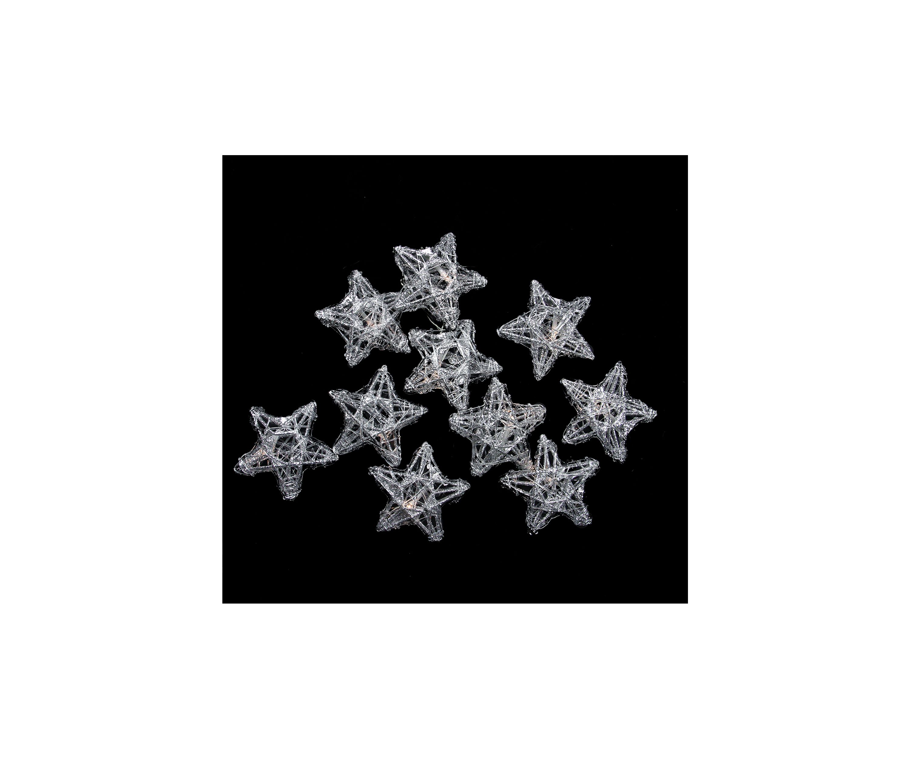 PENN 10 Battery Operated Clear LED Spun Glass Star Christmas Lights | Belk