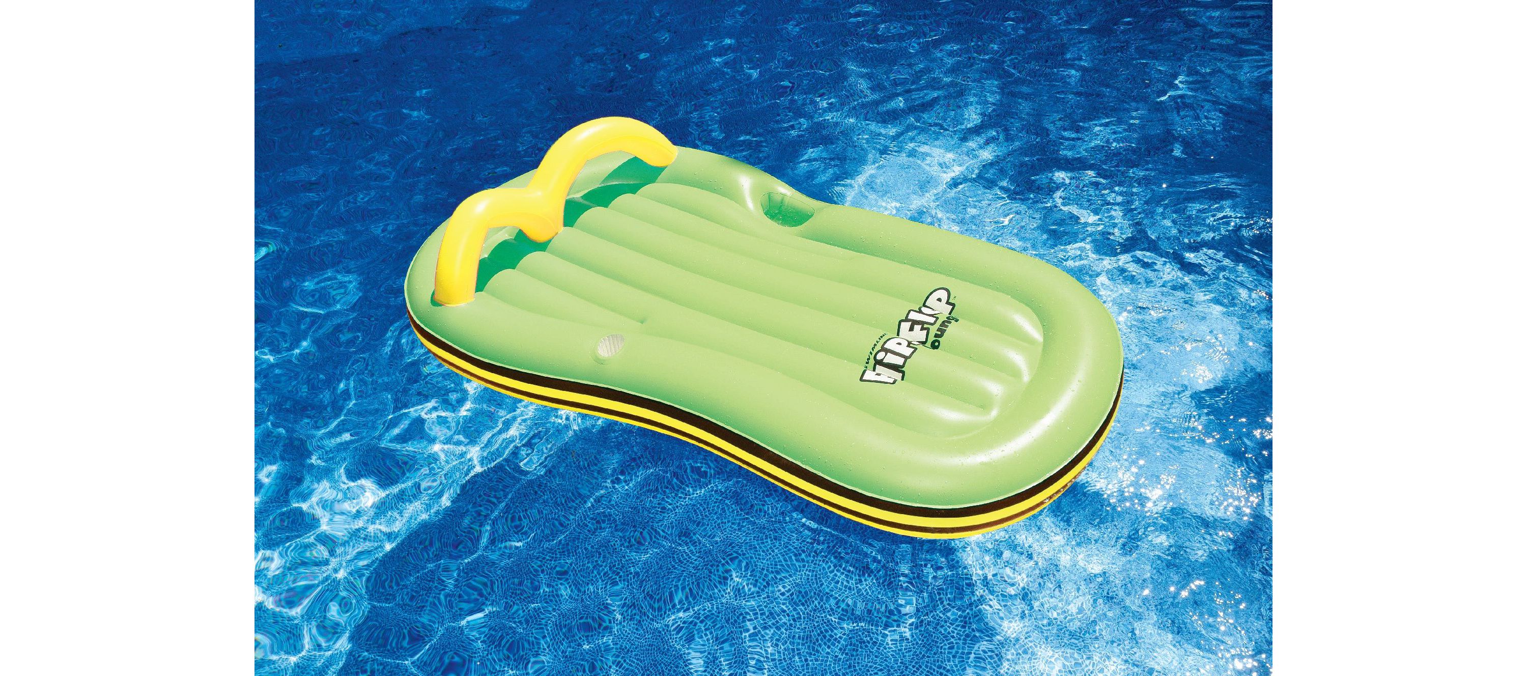 Swim Central 78" Inflatable Green Flip Flop Lounge Swimming Pool Float ...
