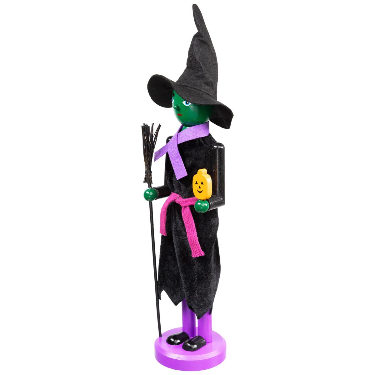 Northlight Witch Halloween Nutcracker with Broom - 14" - Black and ...