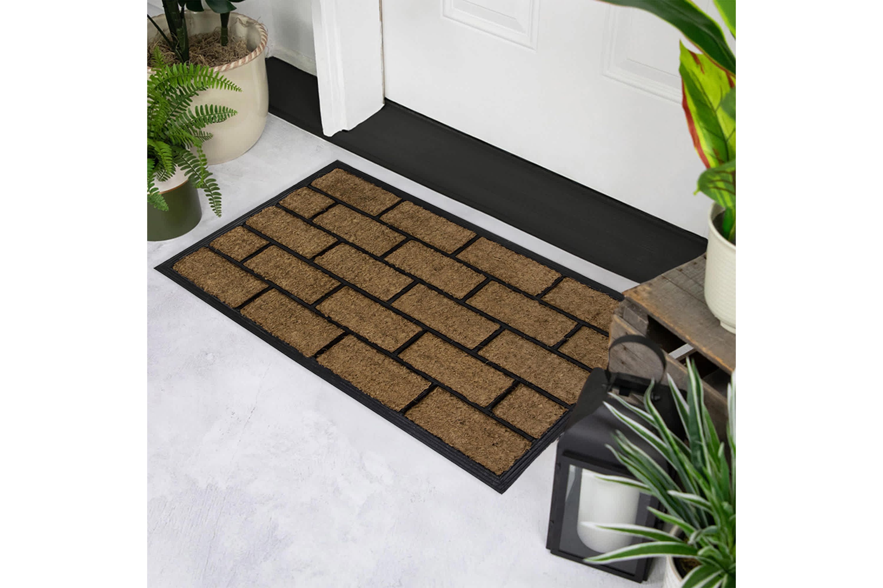 Northlight Brown and Black Brick Rectangular Doormat 18" x 29.5" | Belk