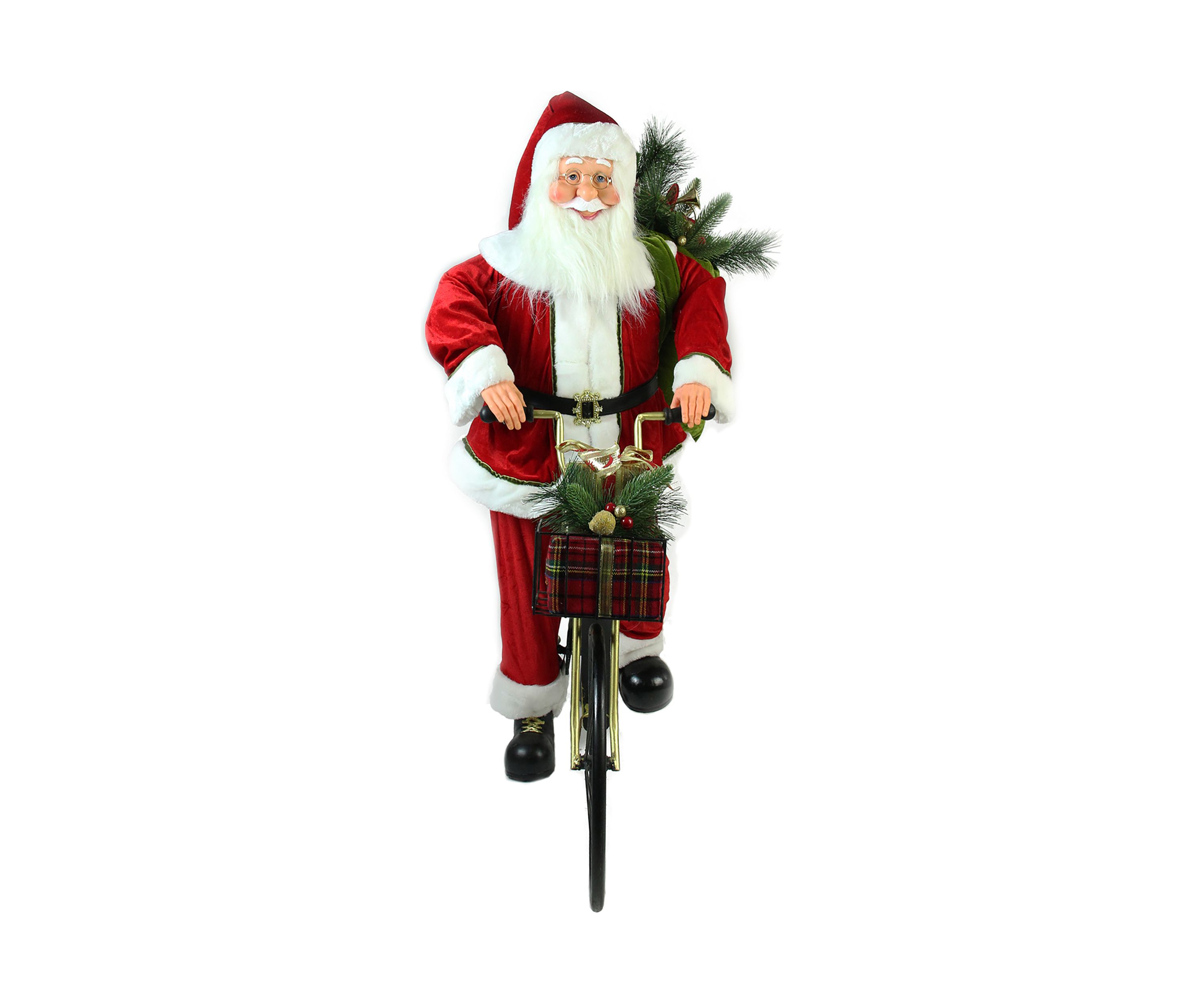 Northlight 42Inch Traditional Santa Claus Riding a Bicycle Commercial ...
