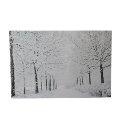 Northlight Fiber Optic Lighted Winter Lane Snowfall Christmas Canvas ...