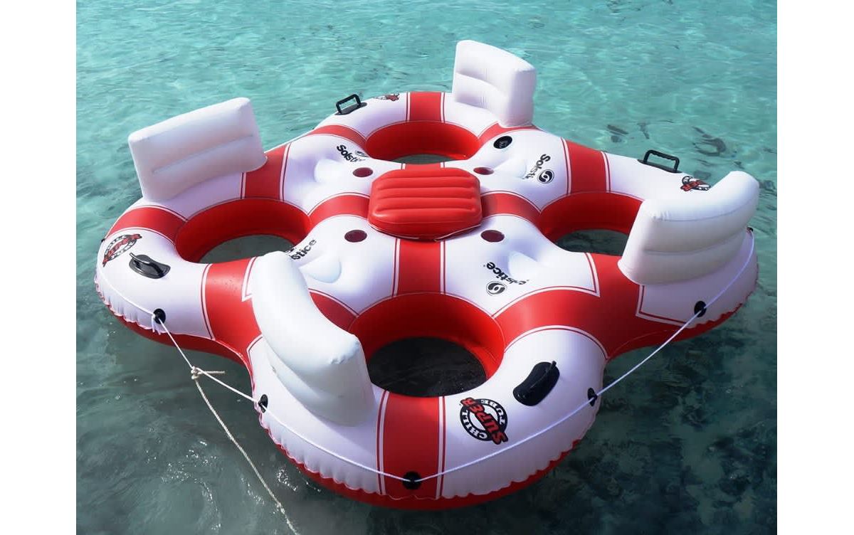 Swim Central 78-Inch White and Red Solstice Super Chill Quarto Swimming ...