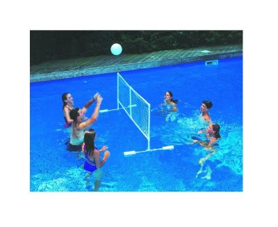 Swim Central 86" White Water Sports Swimming Pool Floating Volleyball ...
