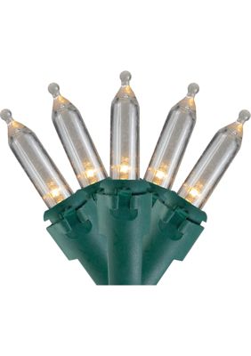 Northlight 100-Count Warm White LED Mini Christmas Lights 33ft Green ...