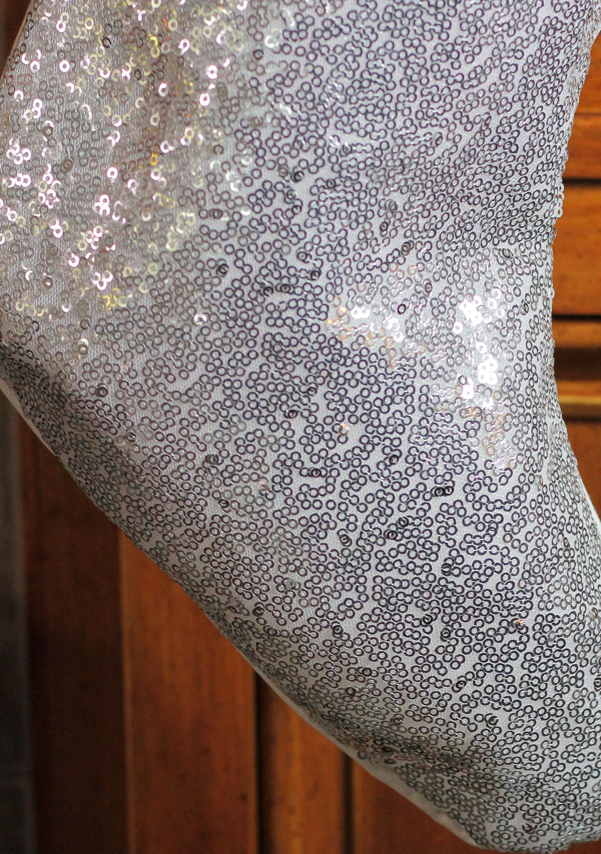 Northlight 18Inch Silver Sequins With a White Faux Fur Trim Christmas ...