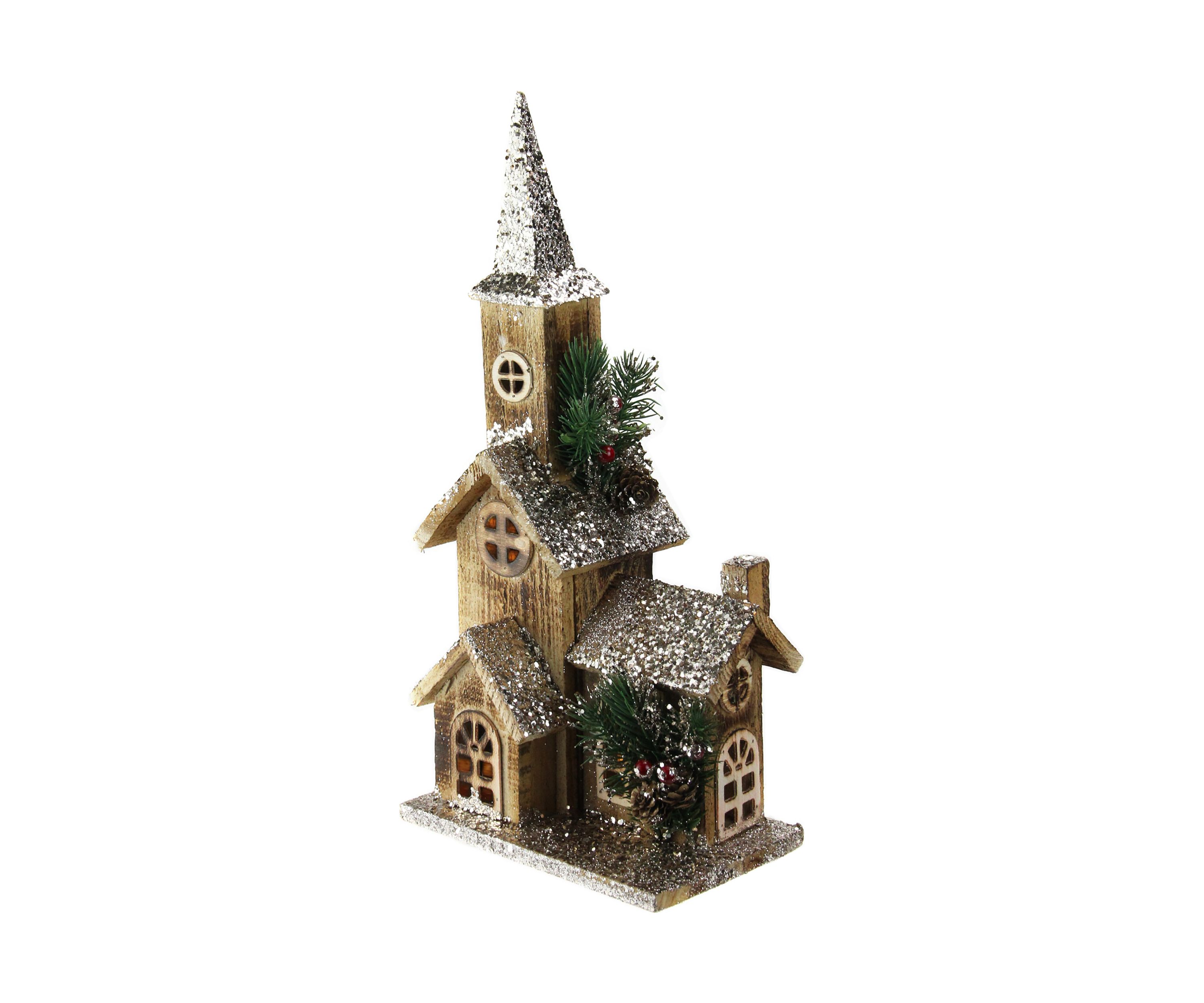 Northlight 16.75Inch LED Lighted Country Rustic Brown Wooden Church ...