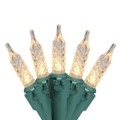 Northlight 200 Clear LED Faceted M5 Christmas Lights - 62ft Green Wire ...