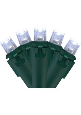 Northlight 100 White LED Wide Angle Christmas Lights - 33 ft Green Wire ...