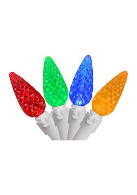 Northlight Set of 70 Multi-Colored LED Faceted C6 Christmas Lights ...