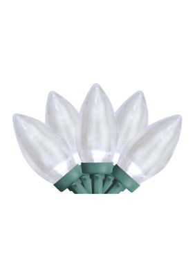 Northlight 25 Pure White LED C9 Mini Christmas Lights - 16 ft Green ...