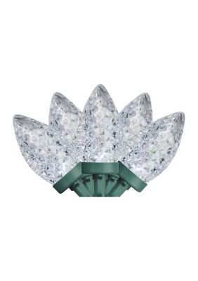 Northlight Set of 100 Pure White Faceted LED C9 Christmas Lights ...