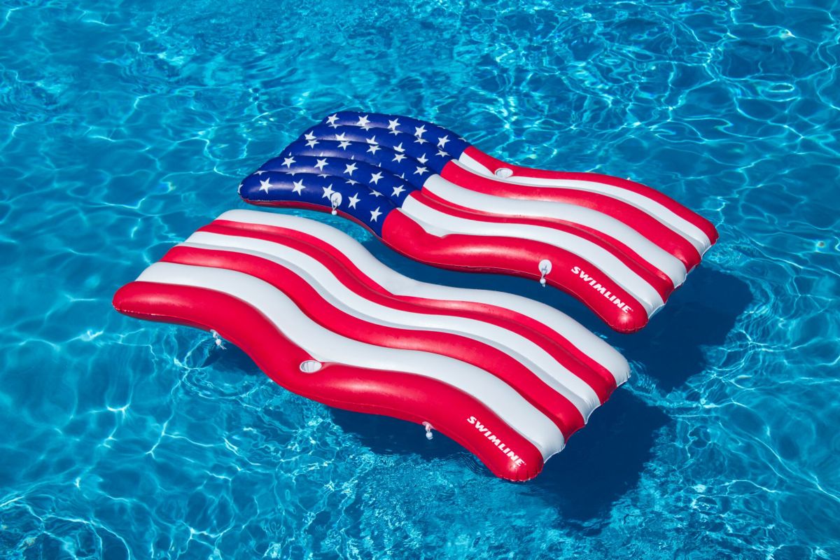 Swimline American Flag Patriotic Inflatable Swimming Pool Floats - 72.5 ...
