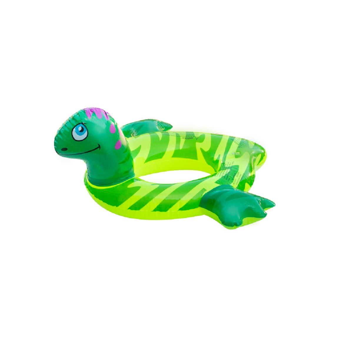 Swim Central 24" Inflatable Green and Yellow Dinosaur Swim Ring Tube ...