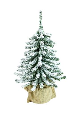 Northlight 15 Inch Potted Flocked Downswept Mini Village Pine Medium ...