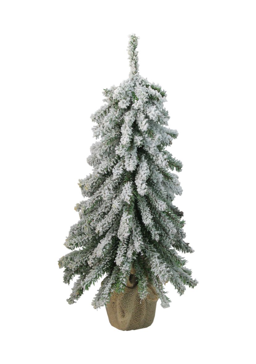 Northlight 18 Inch Potted Flocked Downswept Mini Village Pine Medium ...