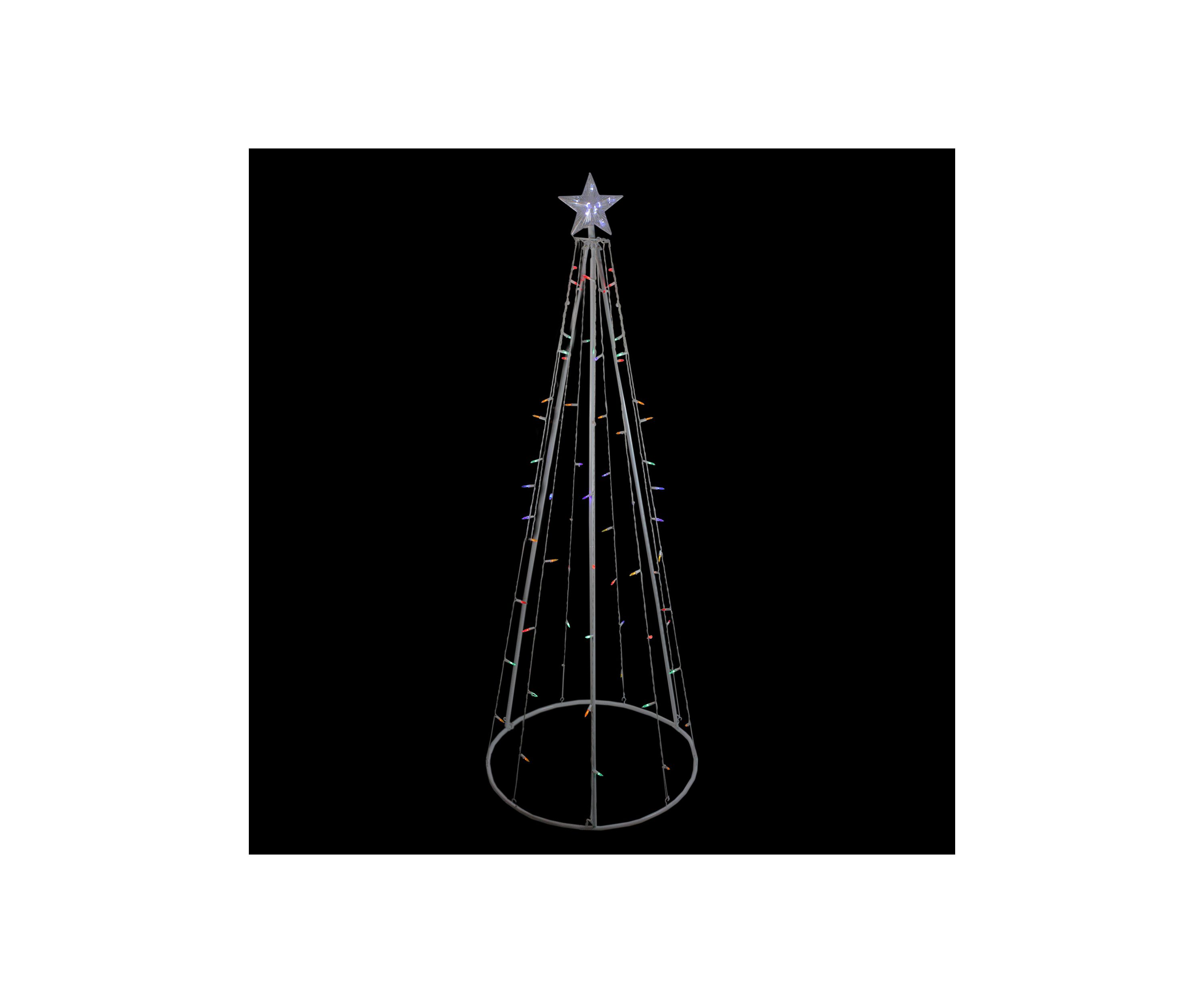 Northlight 6' Multi-Color LED Lighted Cone Tree Outdoor Christmas ...