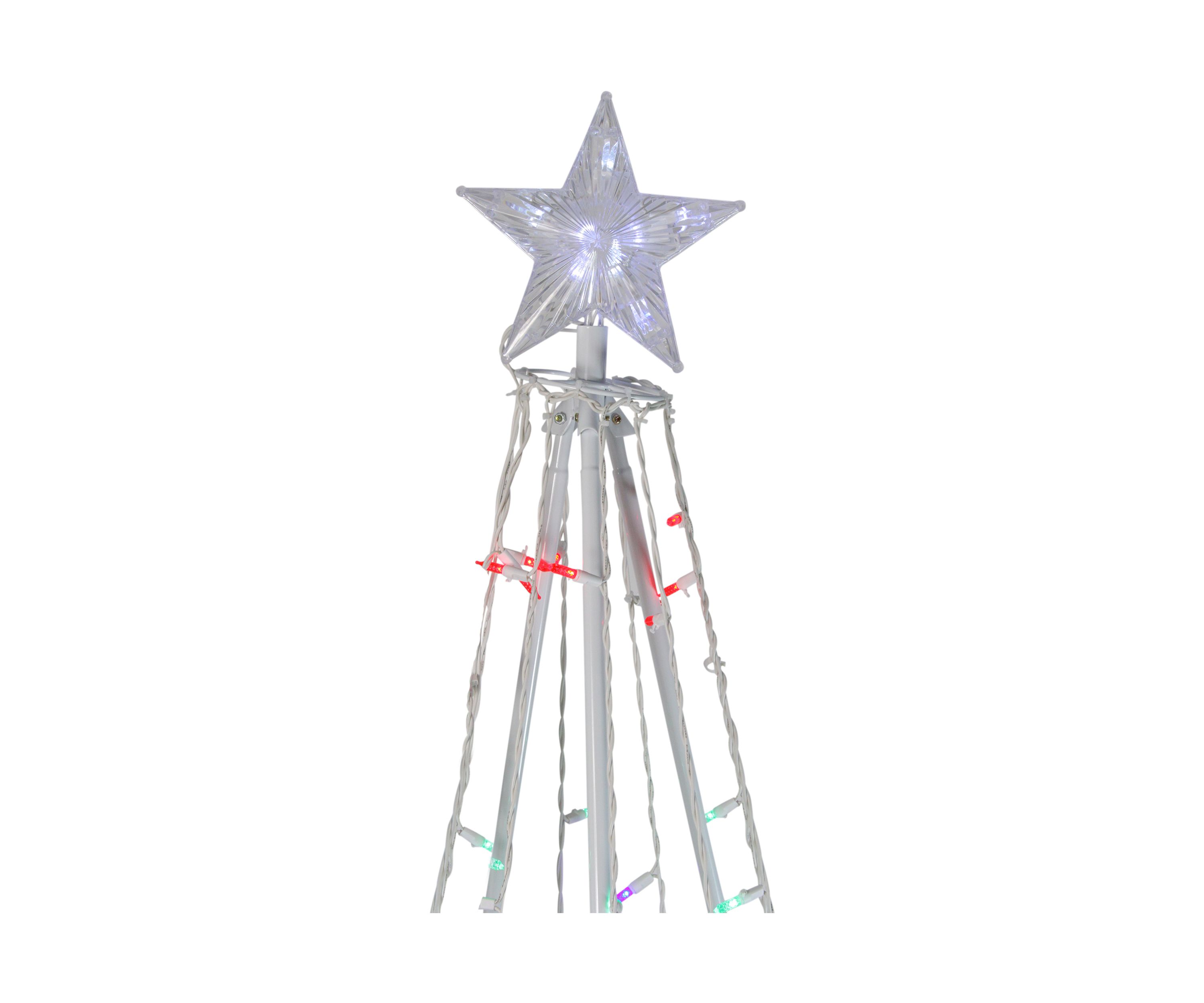 Northlight 6' Multi-Color LED Lighted Cone Tree Outdoor Christmas ...