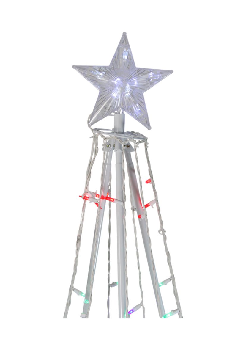 Northlight 6' Multi-Color LED Lighted Cone Tree Outdoor Christmas ...