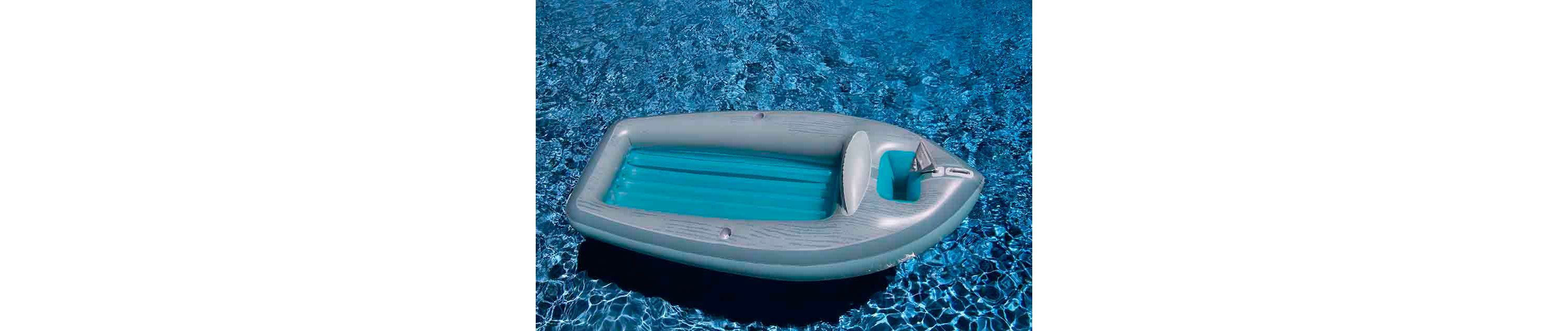 Swim Central 105-Inch Inflatable Gray and Blue Classic Boat Cruiser ...