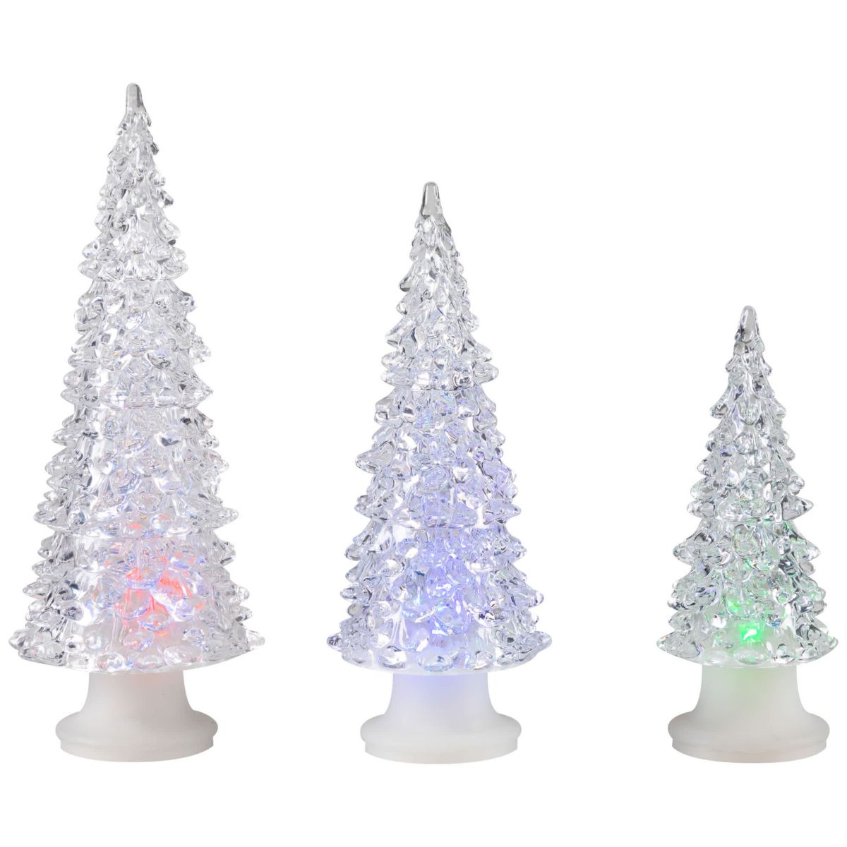 Northlight Clear Color Changing LED Lighted Christmas Trees - Set of 3 ...