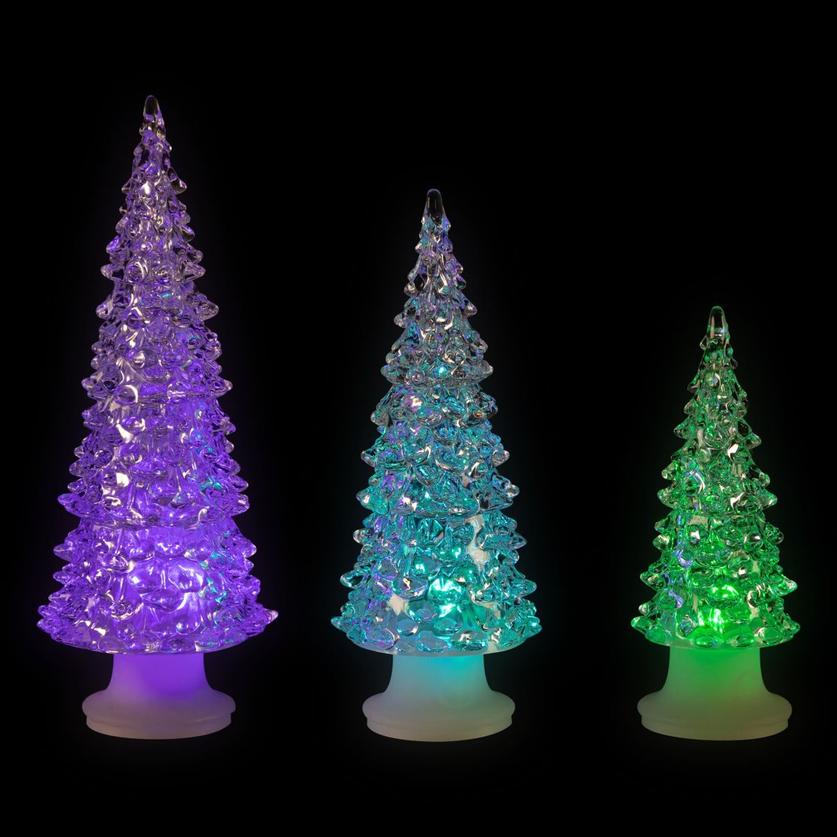 Northlight Clear Color Changing LED Lighted Christmas Trees - Set of 3 ...