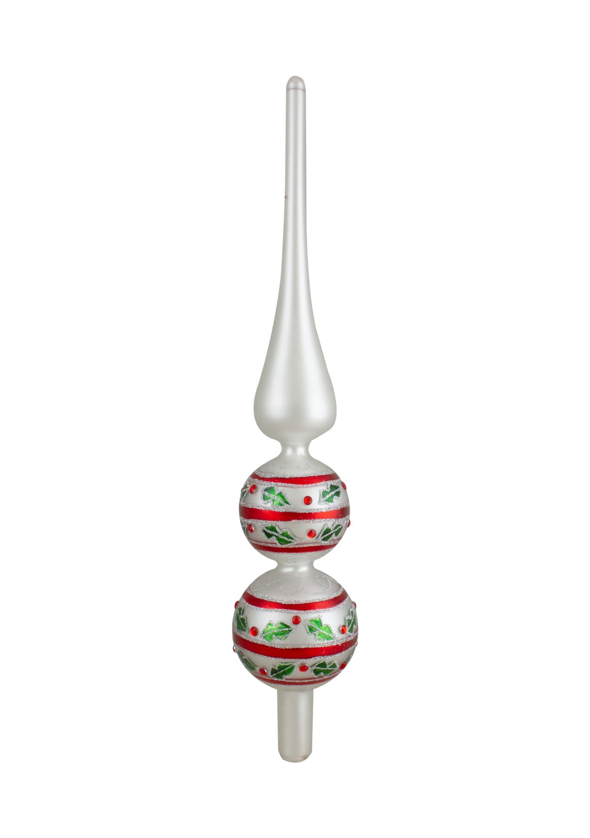 Northlight 14.75Inch White Red and Green Glass Finial Christmas Tree ...