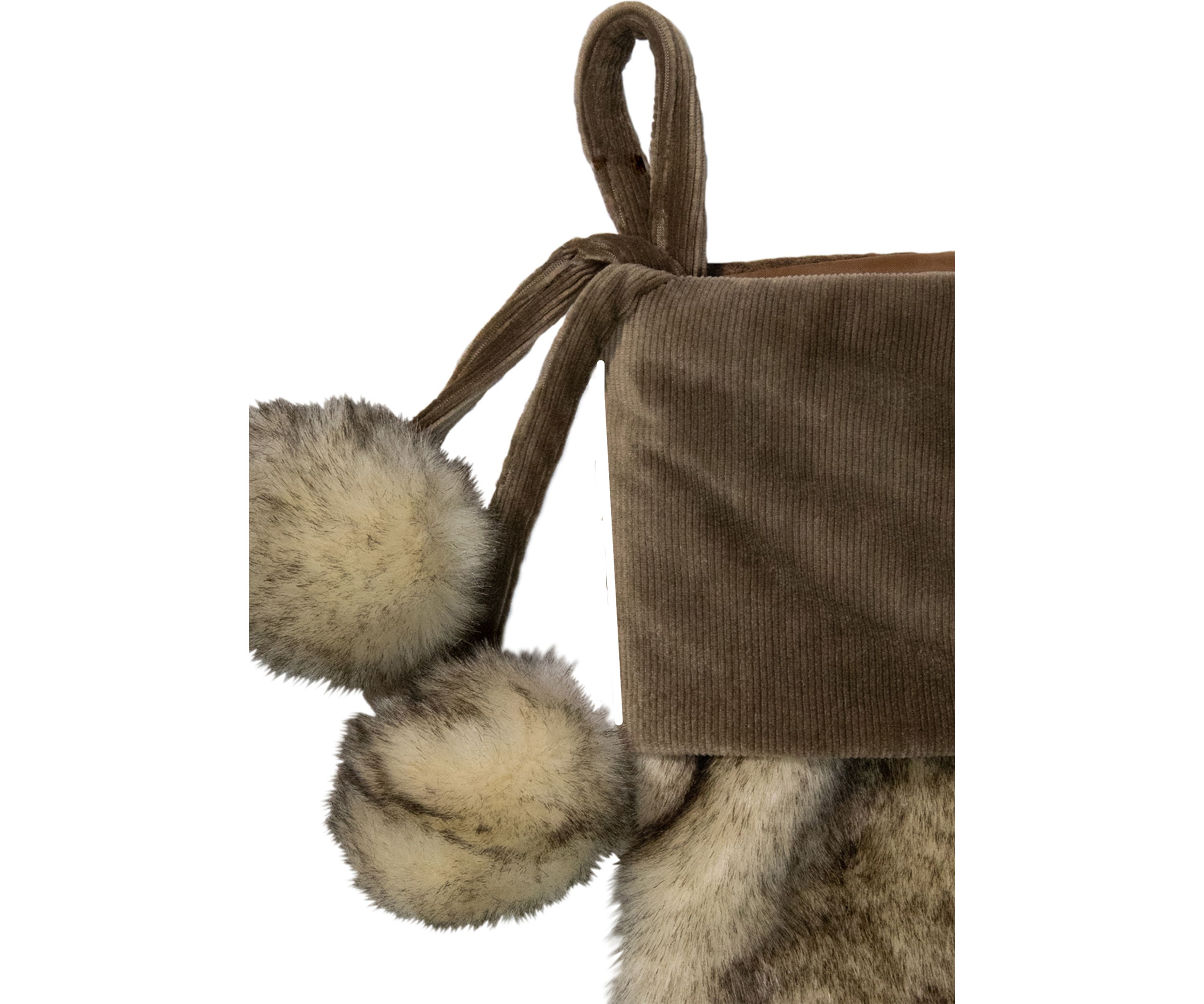 Northlight 20.5-Inch Brown Christmas Stocking with Corduroy Cuff and ...