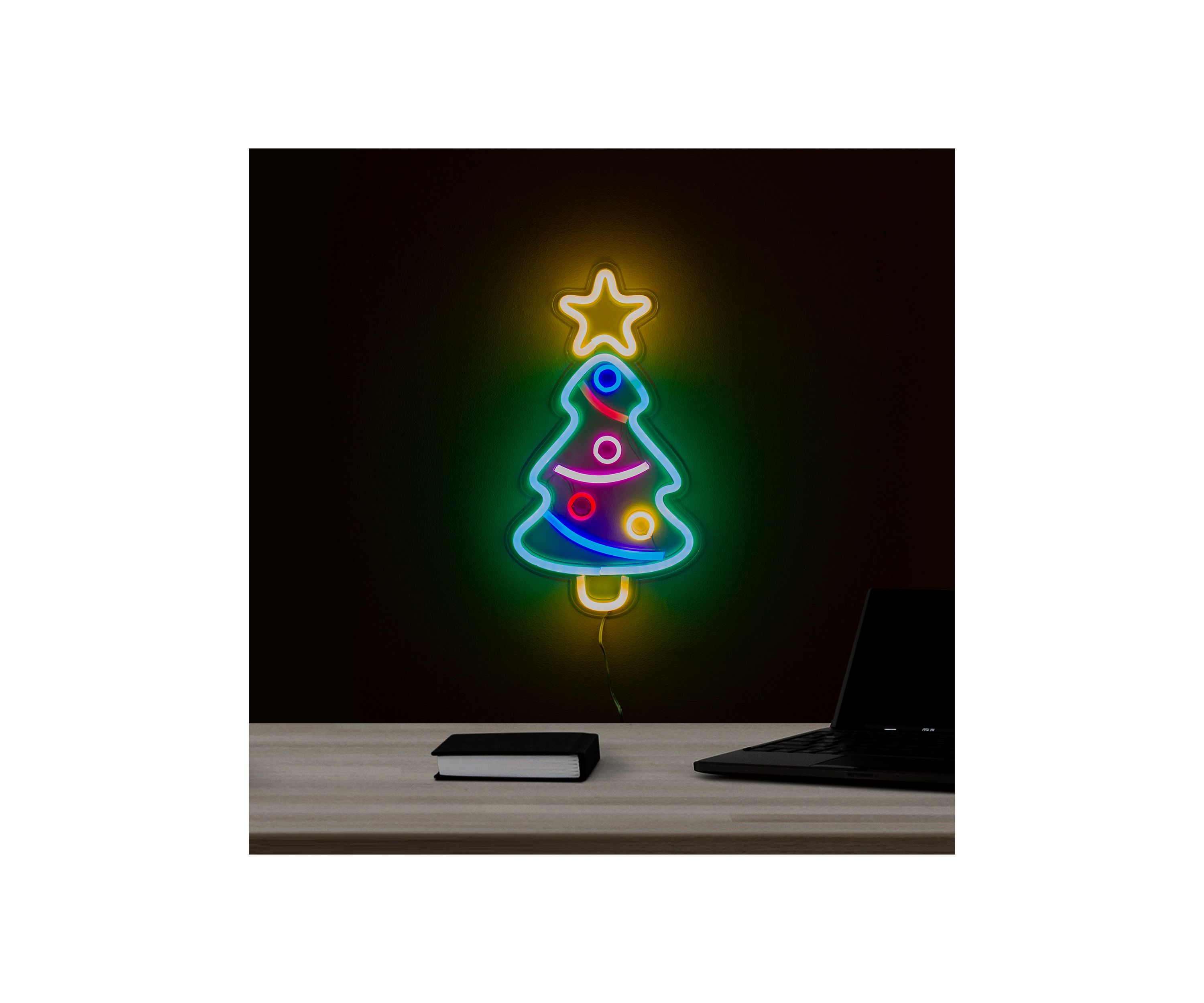 Northlight 15Inch LED Lighted Neon Christmas Tree Wall Sign | Belk