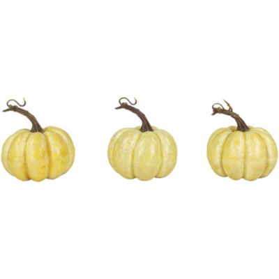 Northlight Set of 3 Antiqued White Crackle Finish Fall Harvest Pumpkins ...