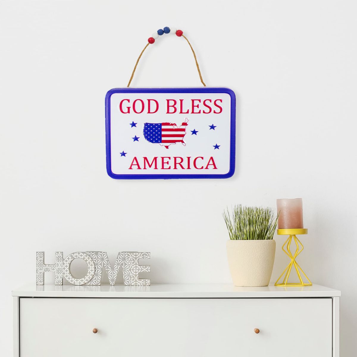 Northlight Patriotic "God Bless America" Metal Wall Sign - 8.75" | Belk