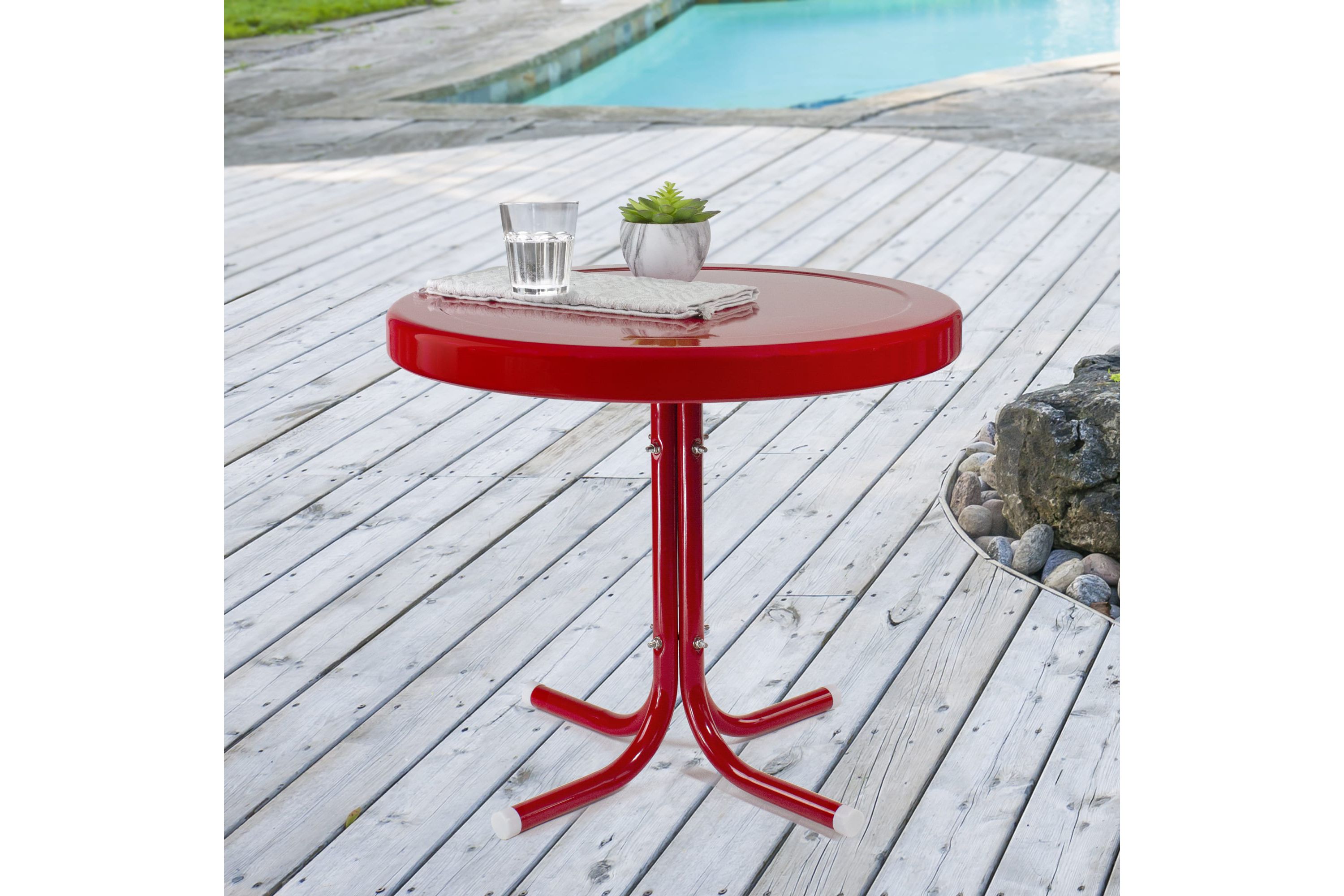 Northlight 22" Outdoor Retro Tulip Side Table Red | Belk