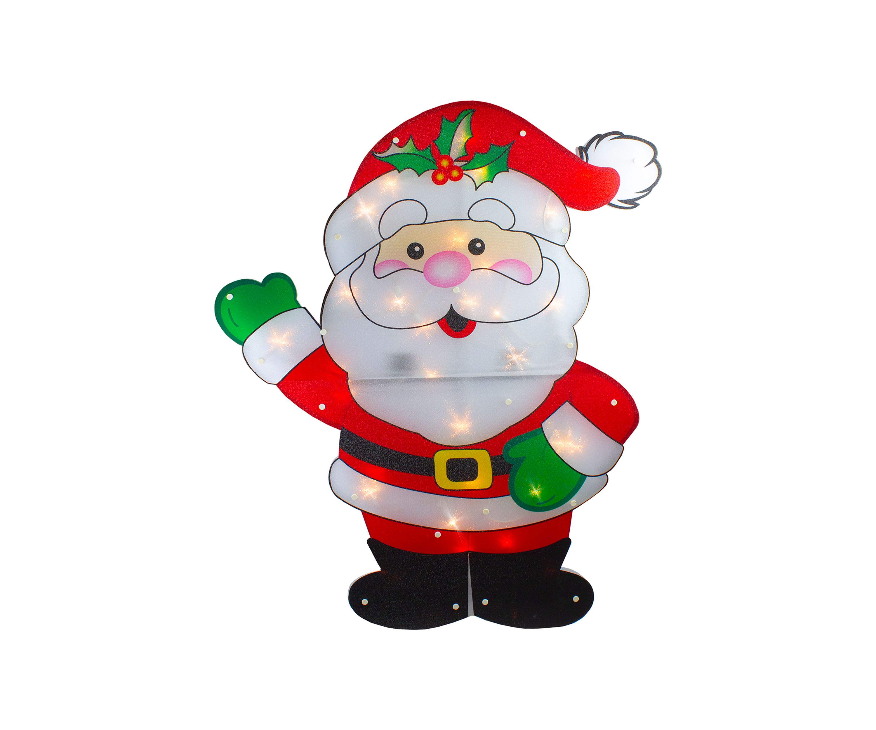 Northlight 30.5Inch Lighted 2 Dimensional Santa Claus Christmas Outdoor ...