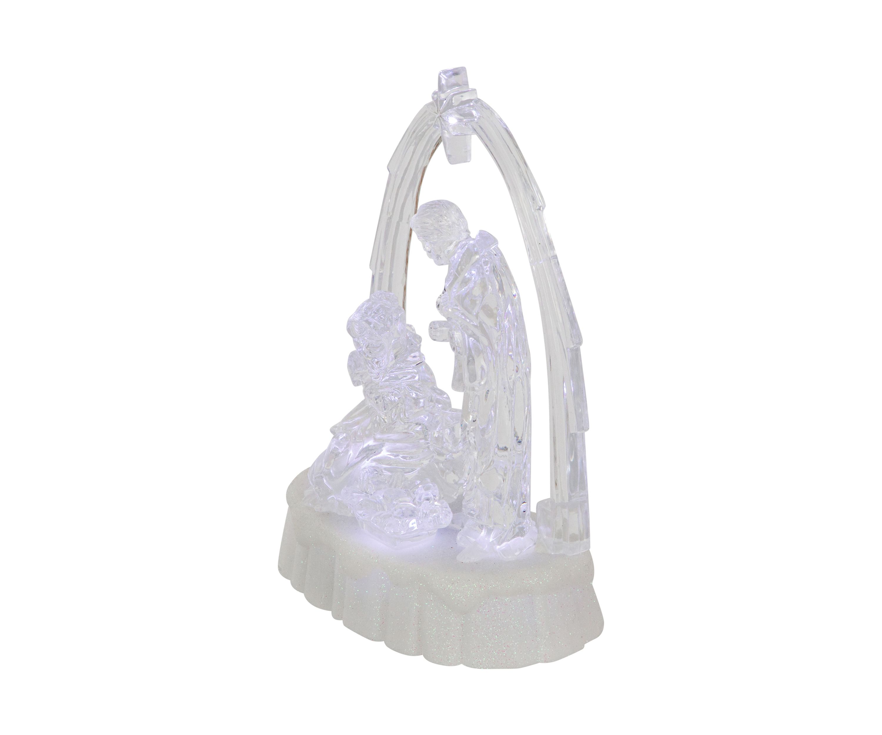 Northlight 7Inch LED Lighted Musical Icy Crystal Nativity Scene ...