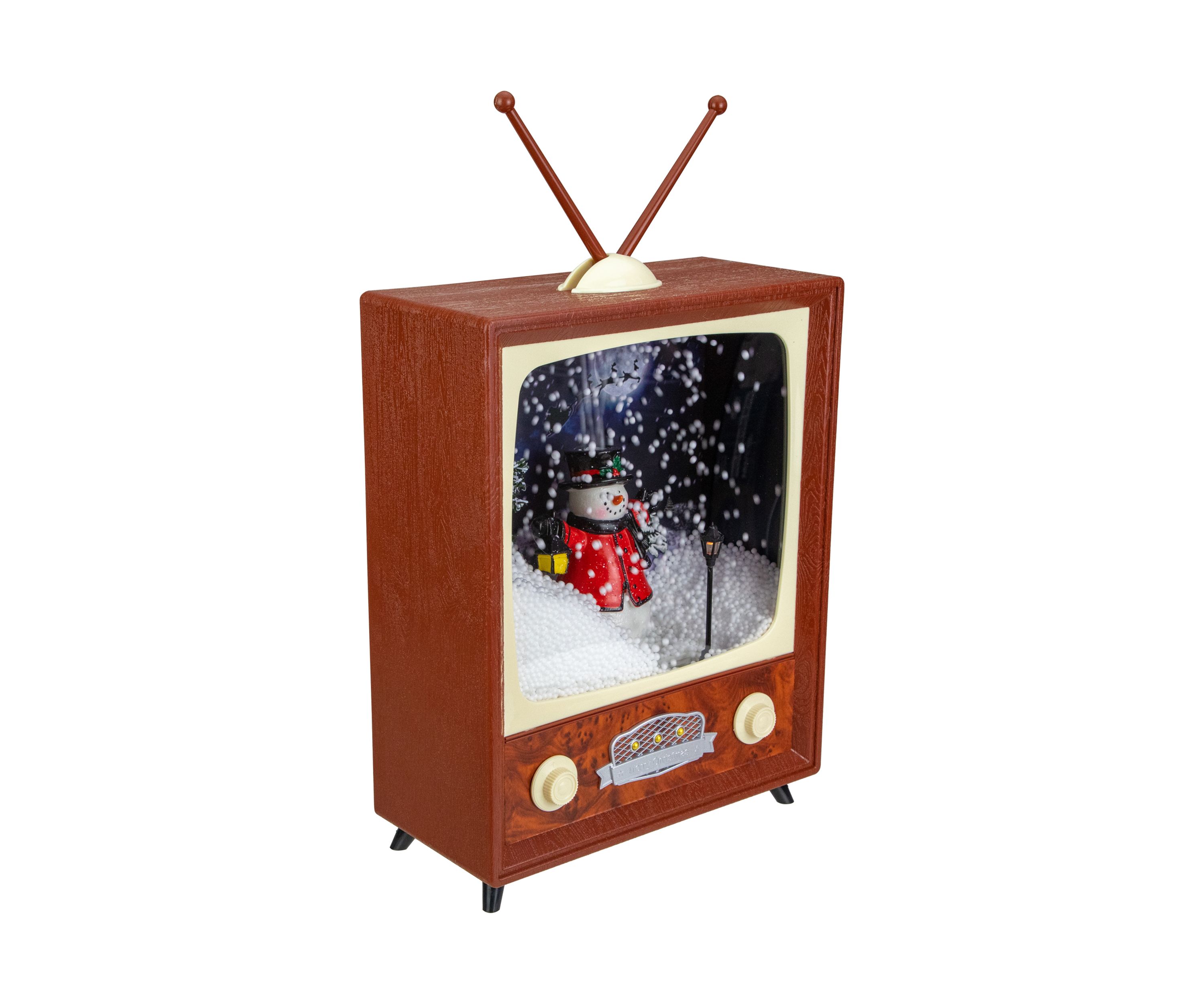 Northlight 12Inch LED Lighted Musical Snowing Snowman TV Set Christmas ...