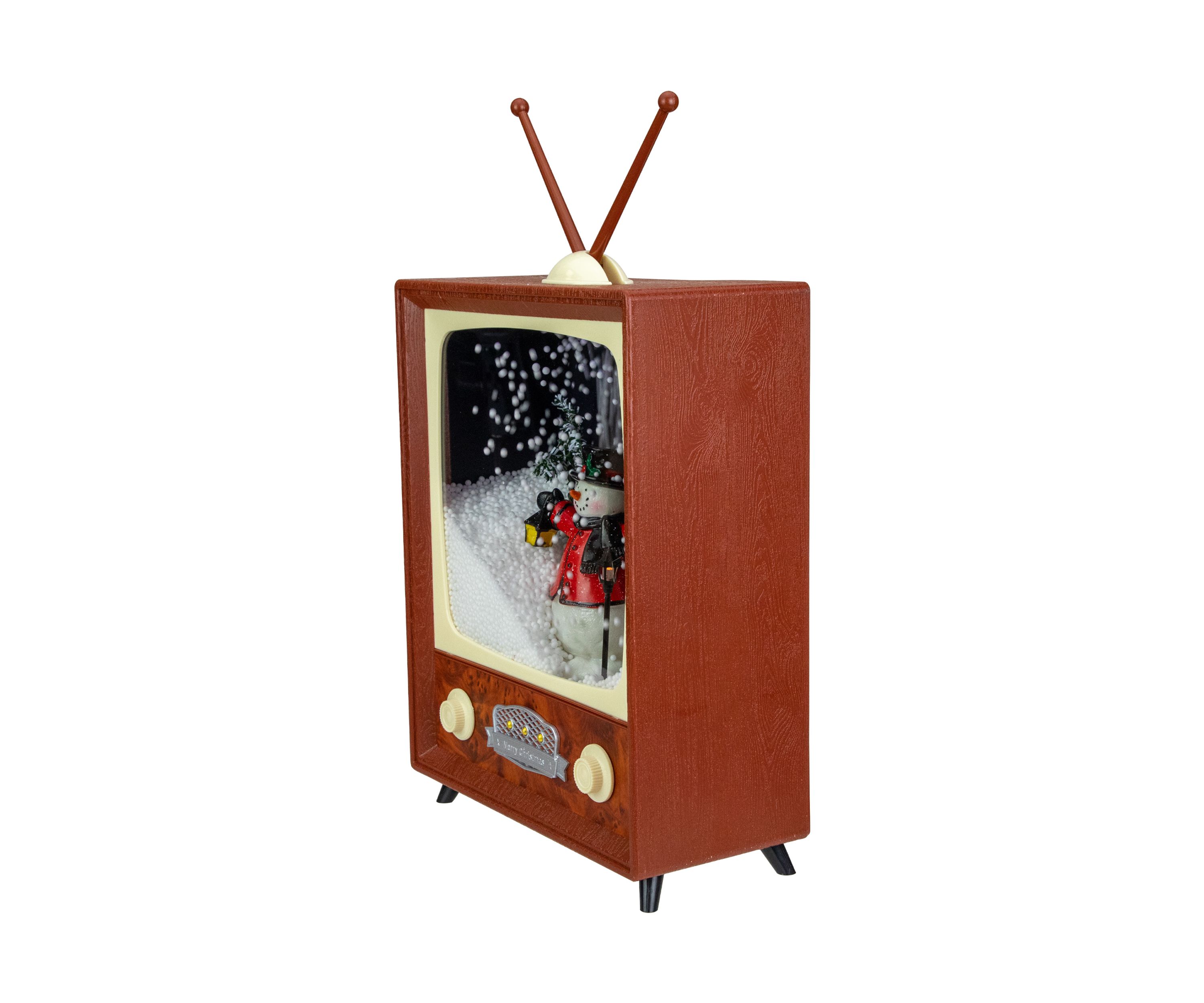 Northlight 12Inch LED Lighted Musical Snowing Snowman TV Set Christmas ...