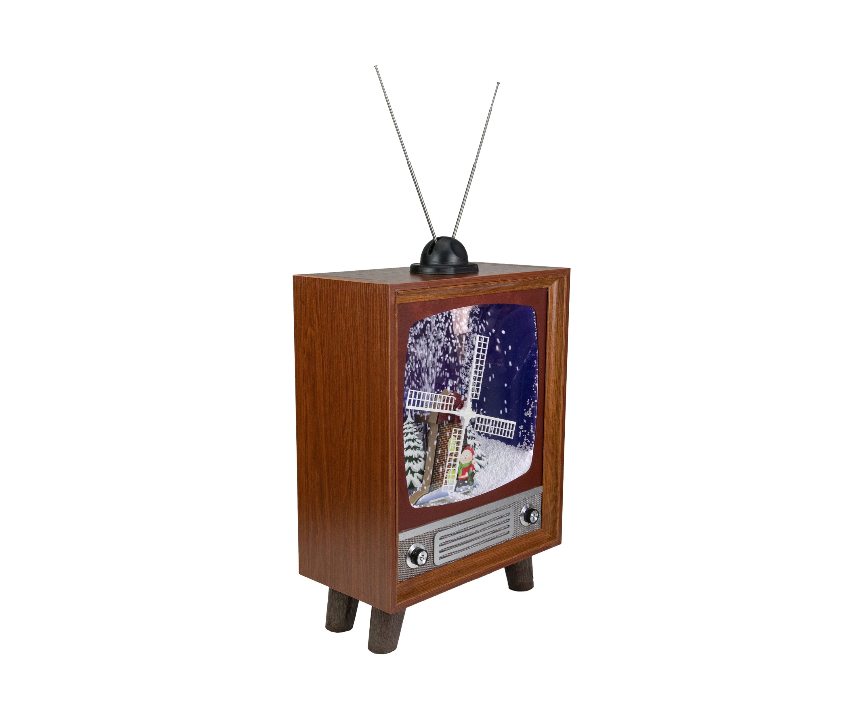 Northlight 21Inch LED Lighted Musical Snowing Windmill TV Set ...