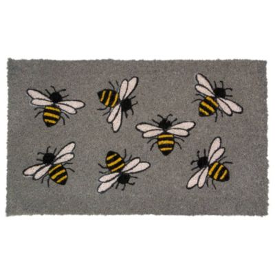 Northlight Natural Coir Outdoor Rectangular Bumble Bee Doormat 18" x 30 ...