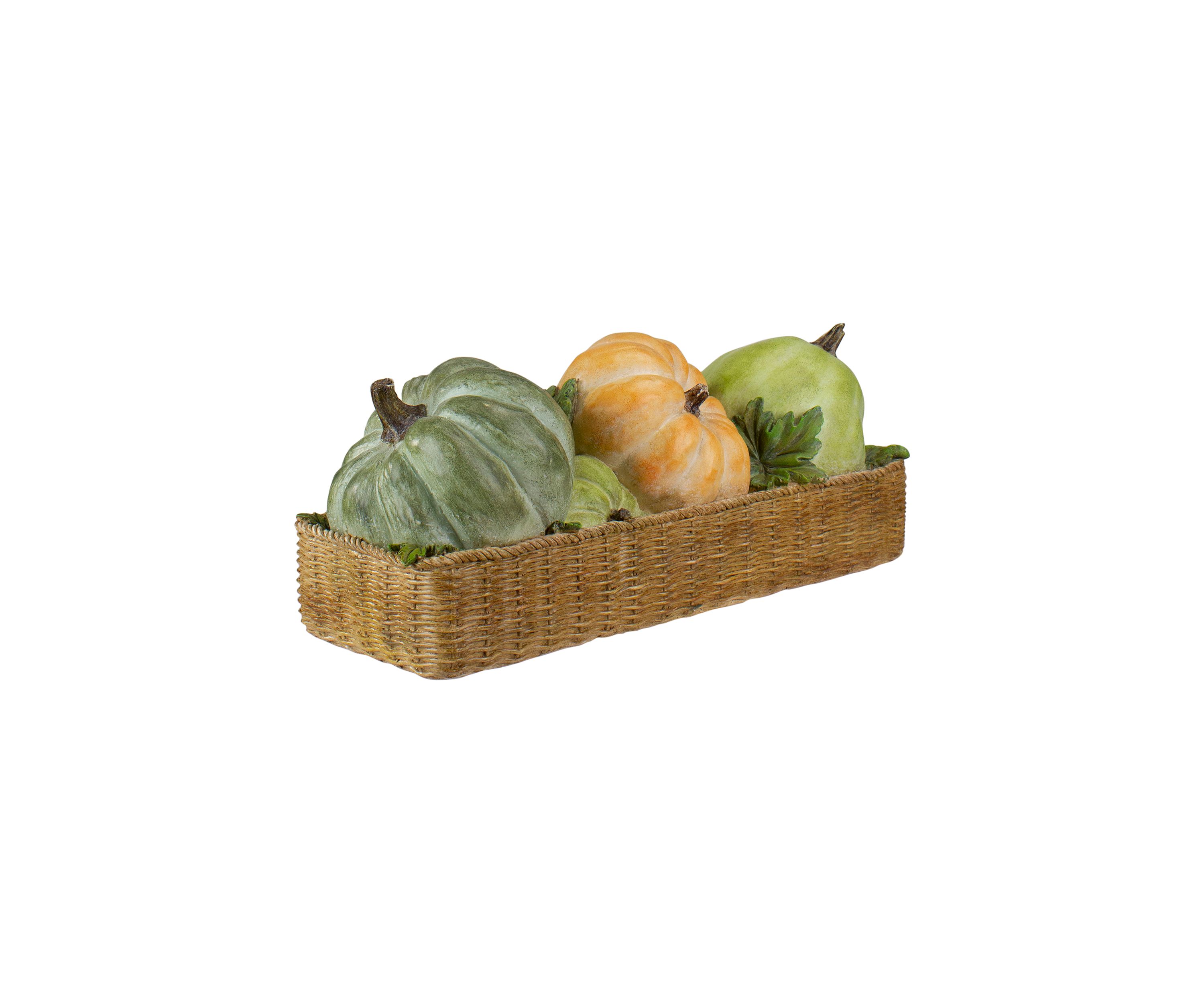 Gordon Companies 15 inch Faux Rattan Basket with Pumpkins Thanksgiving ...