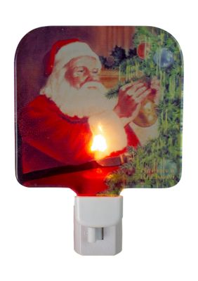 Northlight 6Inch Norman Rockwell 'Santa Trimming Tree' Glass Christmas ...