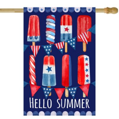 Northlight Hello Summer Patriotic Americana Popsicle Garden Flag 28" x ...