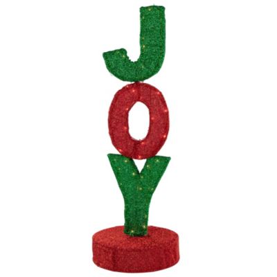 Northlight 39inch Lighted Red and Green 'Joy' Outdoor Christmas Sign | belk