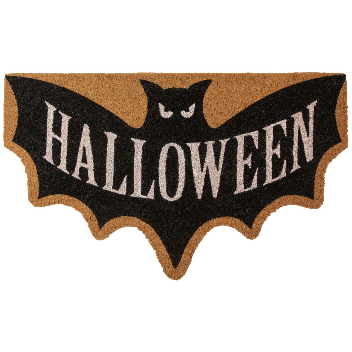 Northlight Natural Coir "Halloween" Bat Shaped Doormat 18" x 30" | Belk