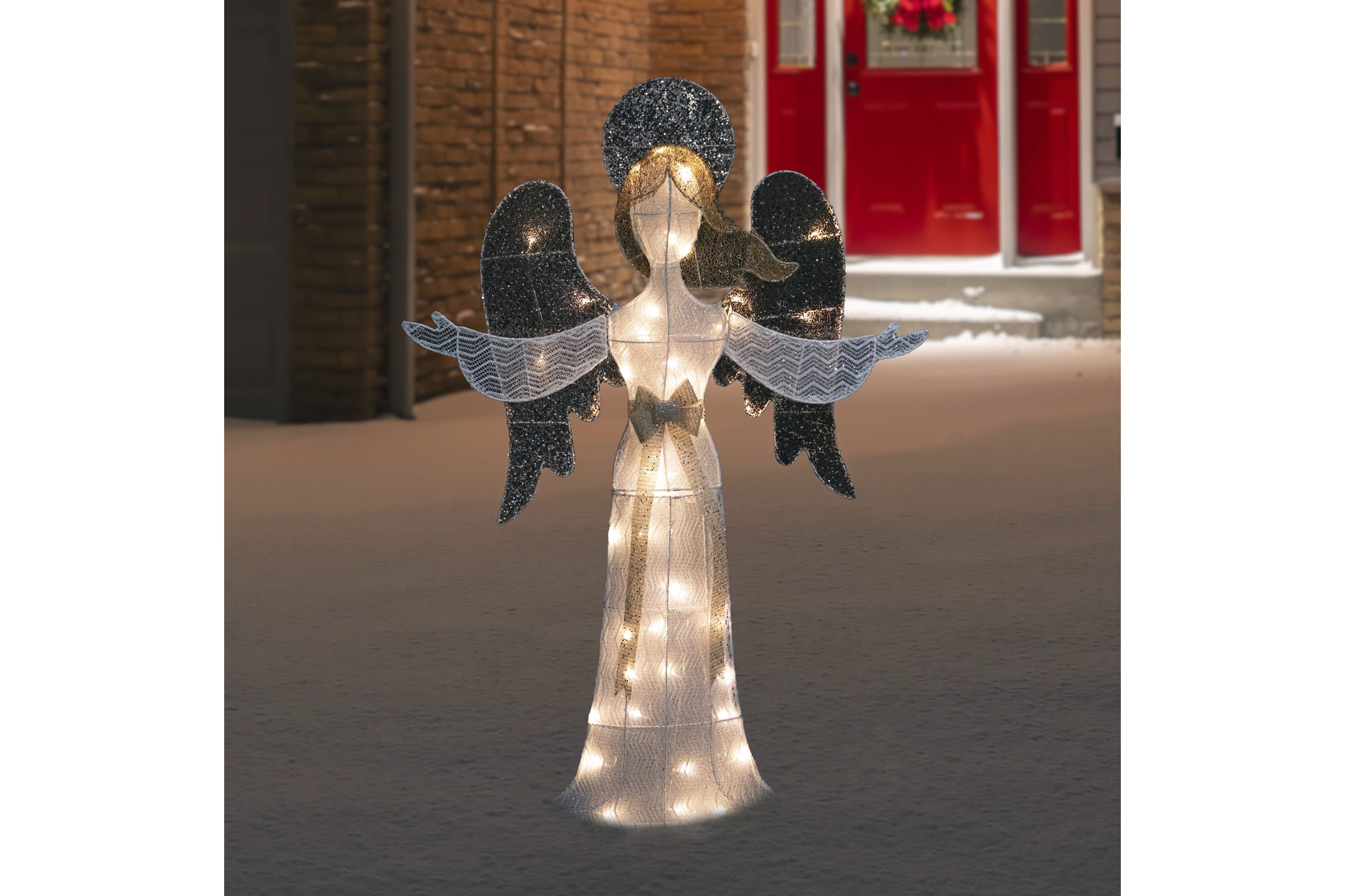 Northlight 49.25inch LED Lighted White and Gold Angel Christmas ...