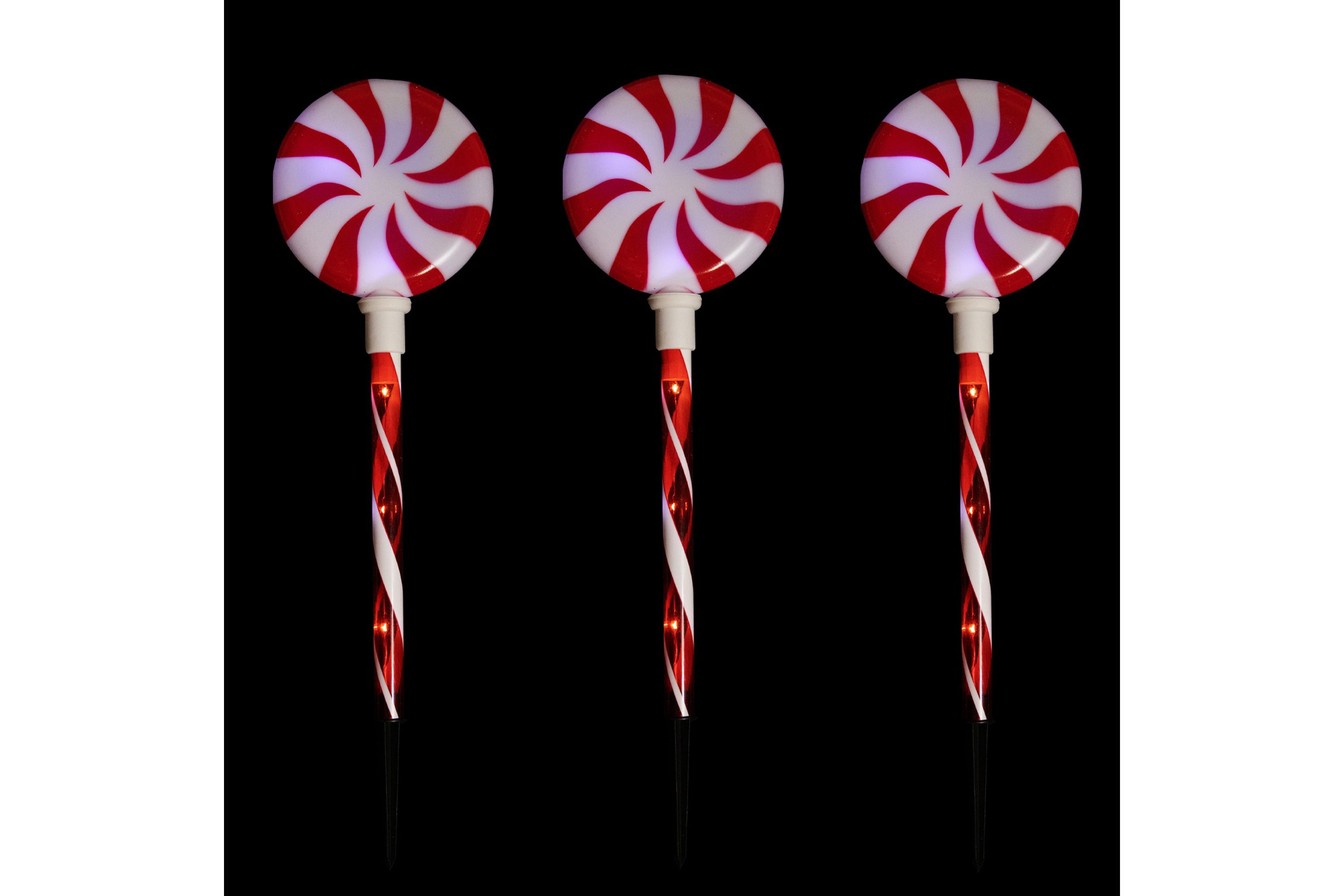 Northlight Set of 3 Lighted LED Peppermint Candy Christmas Pathway ...