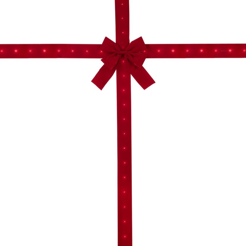 Northlight 14' Pre-Lit Battery Operated Red Velvet Christmas Door Bow ...