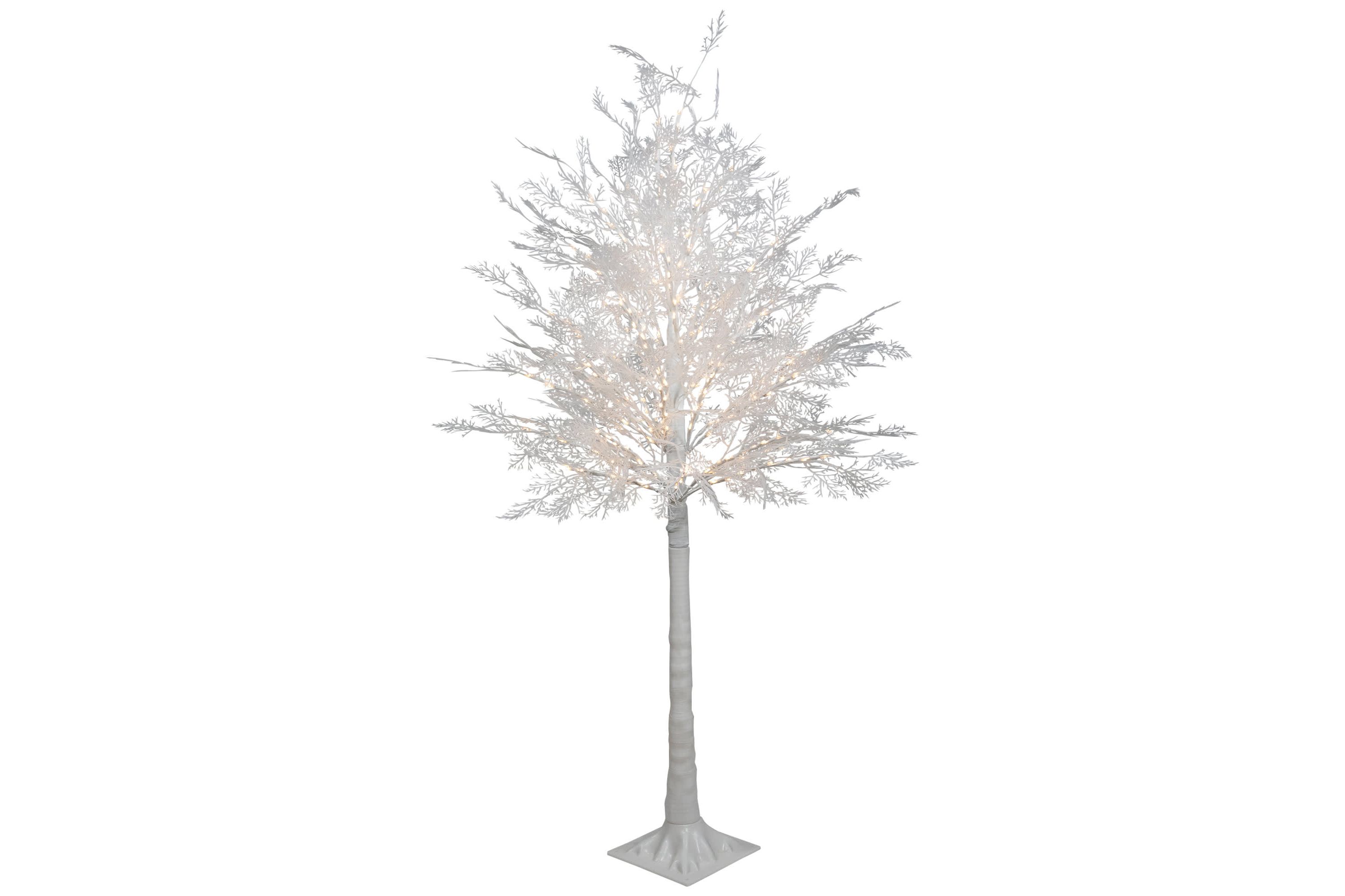 Northlight 5' White LED Lighted Floral Artificial Tree - Warm White ...
