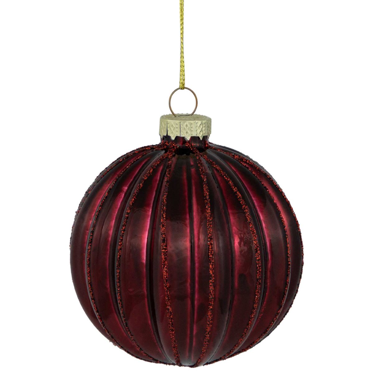 Northlight 4ct Shiny Maroon Glass Ball Christmas Ornaments 3" (80mm) | Belk