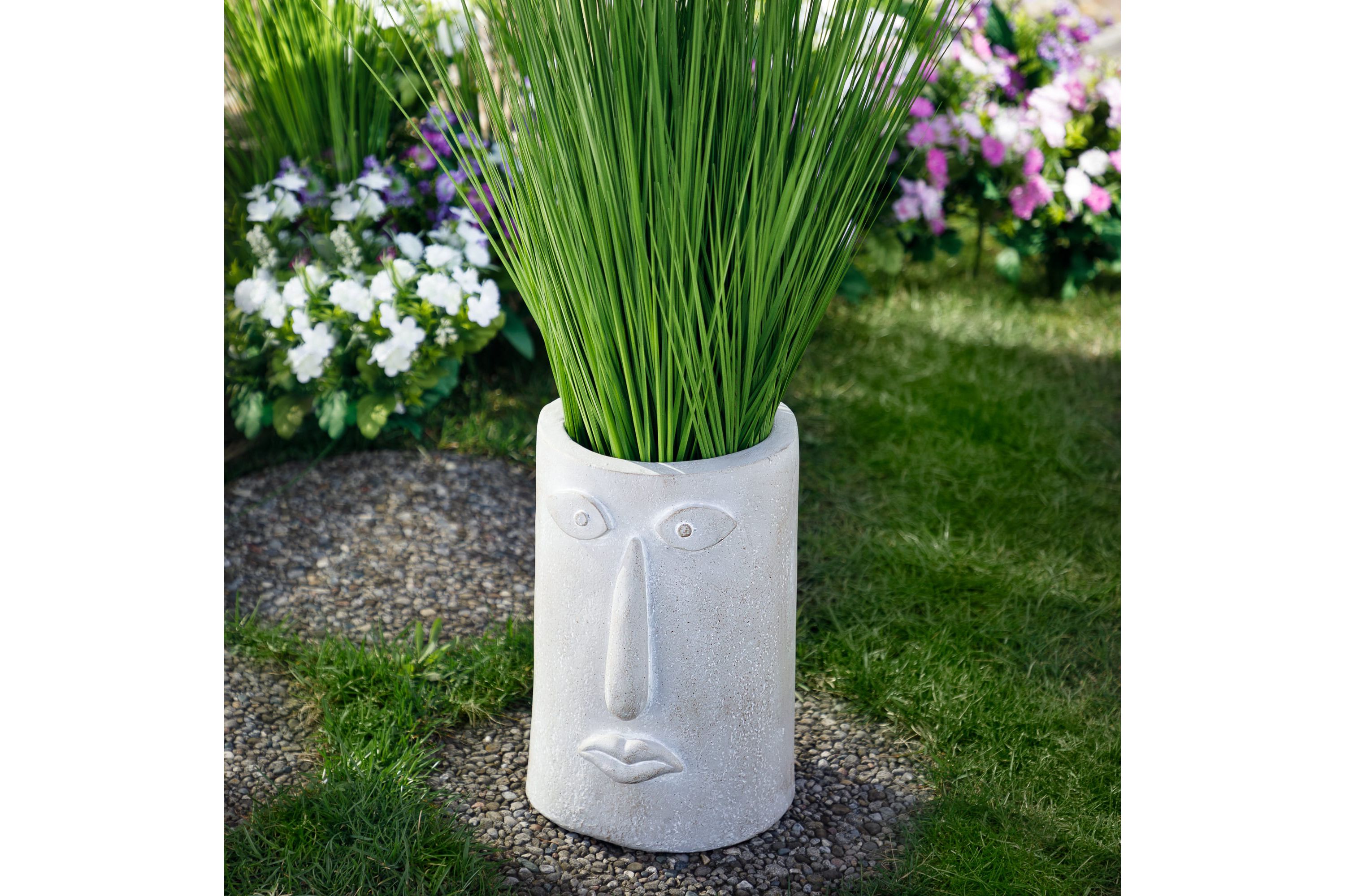 Northlight Large Abstract Face Ceramic Outdoor Garden Planter - 12.25 ...