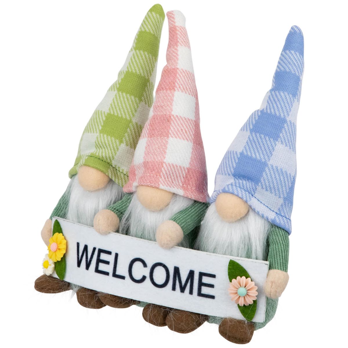 Northlight Gnome Trio with Welcome Banner Spring Table Decoration - 7 ...